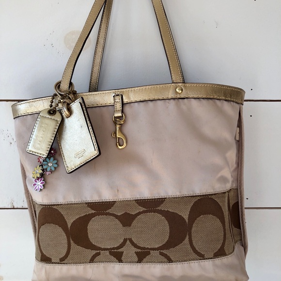 Coach | Bags | Coach Signature Stripe Reversible Tote | Poshmark